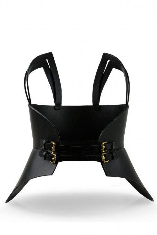HEDARE | Corset piele neagra Pandora | ENDRA.ro