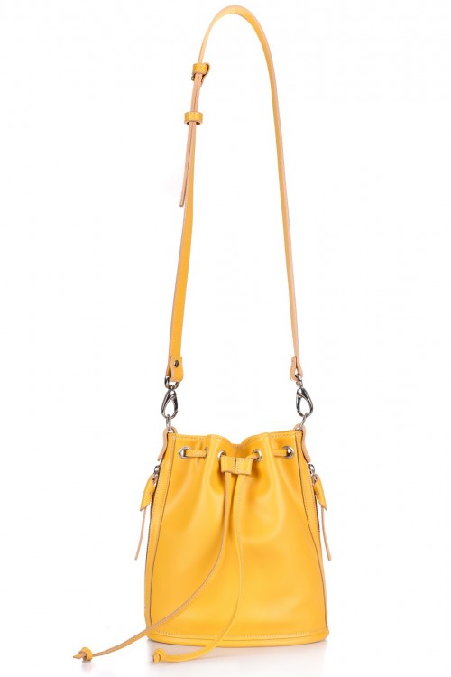RENA | Geanta sac piele galbena Saya | ENDRA.ro