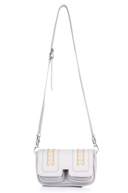 RENA | Geanta gri deschis motiv traditional romanesc Ana | ENDRA.ro