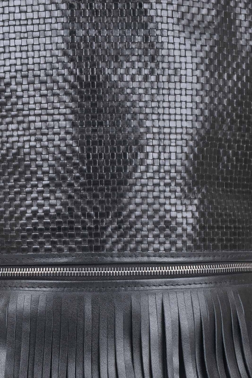 Giuka by Georgiana Nicolaescu | Geanta sac cu franjuri piele neagra ...